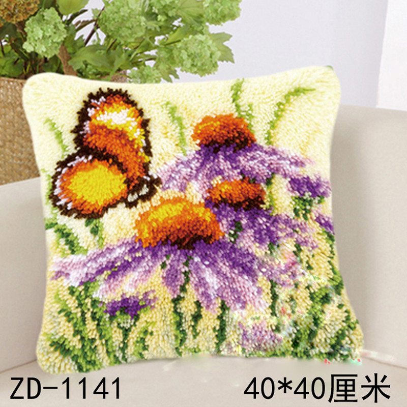 Ковровая вышивка набор для вышивания подушки размером 40х40 см ZD-413 Красная роза