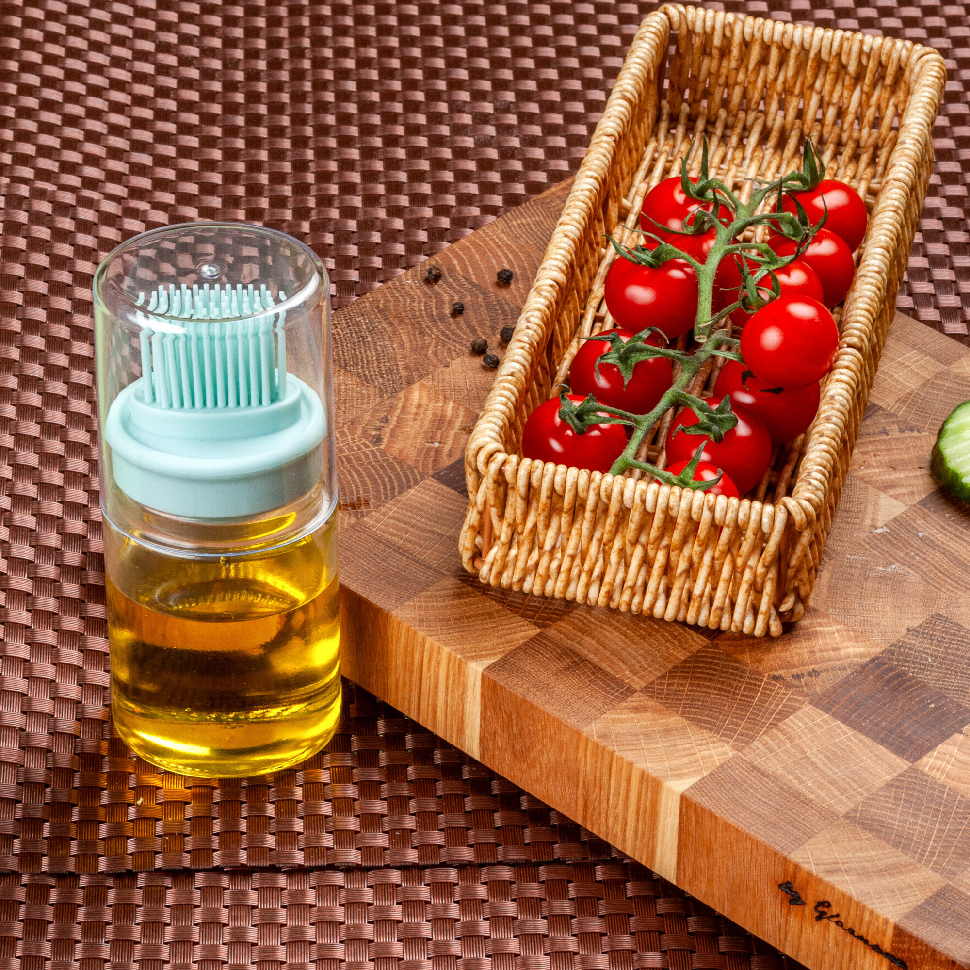 Дозатор масла с кисточкой / Масленка с силиконовой кистью и дозатором