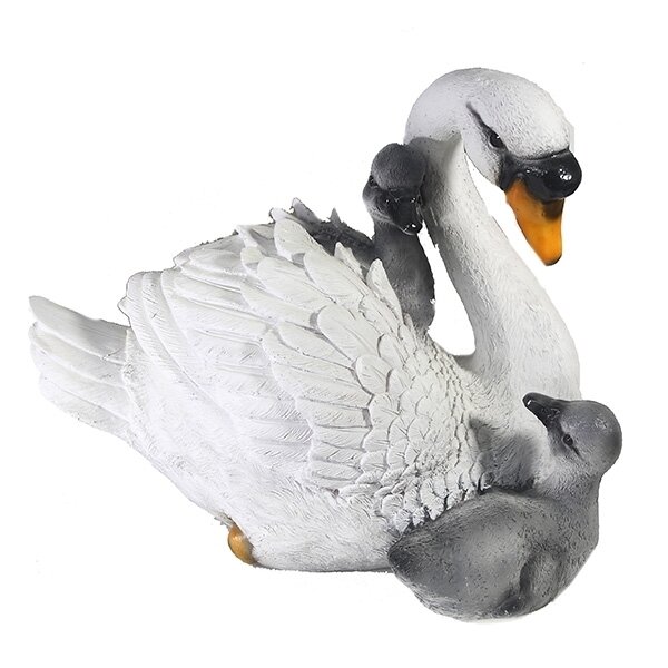 Фигурка садовая Лебедь с лебедятами, 30х20х23 см KSMR-626640/F582