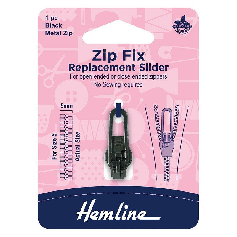 Hemline #167.02. BK Сменный бегунок для металлических молний