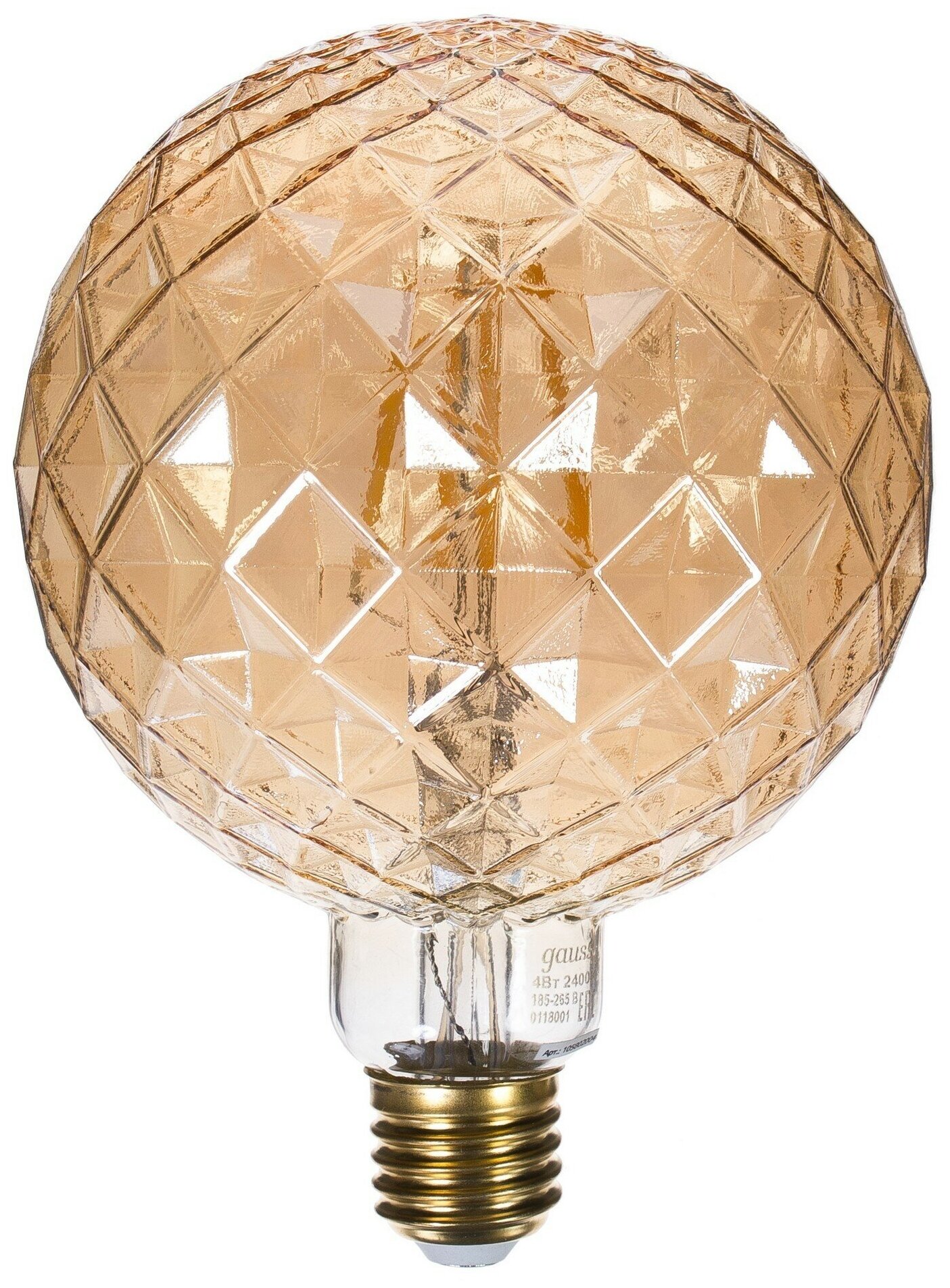 Лампа светодиодная Gauss Filament Carat E27 4 Вт 380 Лм свет тёплый белый