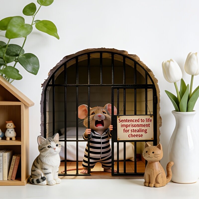 Наклейки на стену с изображением забавной мышки и сыра, 1 шт. – декор для гостиной, спальни, ванной и прихожей