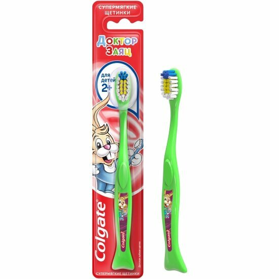 Детская зубная щетка Colgate , Доктор Заяц 2+, ультрамягкая