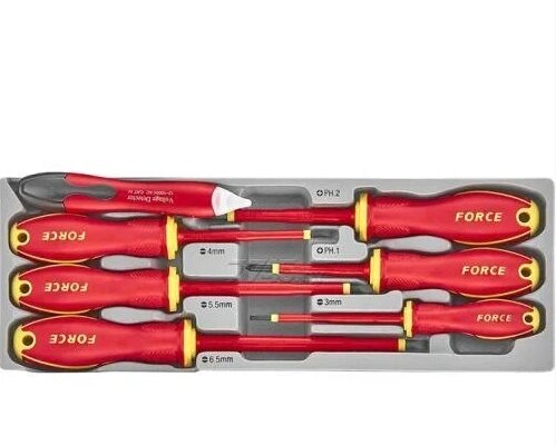 Набор диэлектрических отвёрток FORCE 20712N с безконтактным пробником, 7 предметов