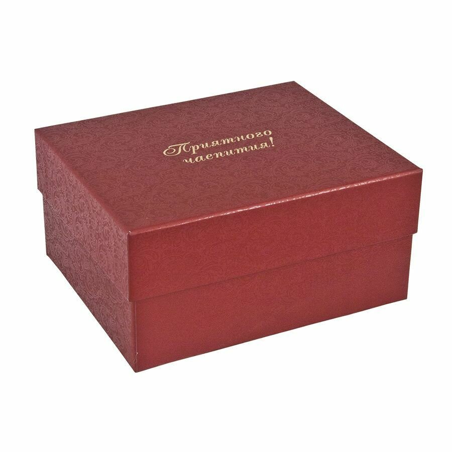 Футляр подарочный для подстаканника с ложкой (картонный) красный