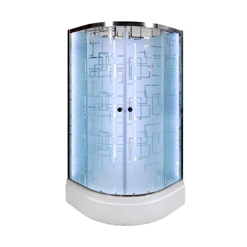 Душевая кабина Deto EM 2780 N LED без крыши с подсветкой и гидромассажем EM2780NLED+GM