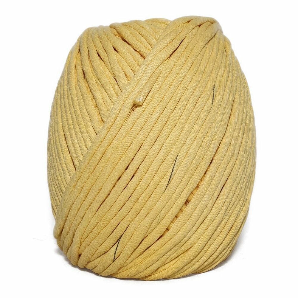 Пряжа Прочее ХБ Шнур Карамель, желтый - 19100, 80% хлопок, 20% полиэстер, 1 моток, 400 г, 100 м.