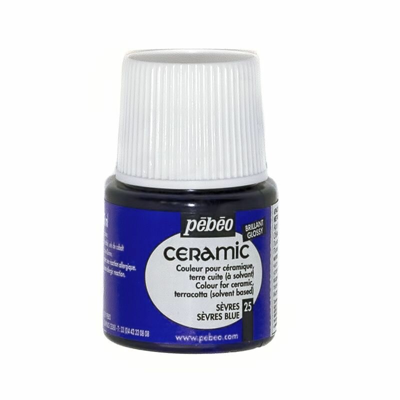 Краска для керамики и металла Pebeo Ceramic, 45 мл, 025 севрский голубой
