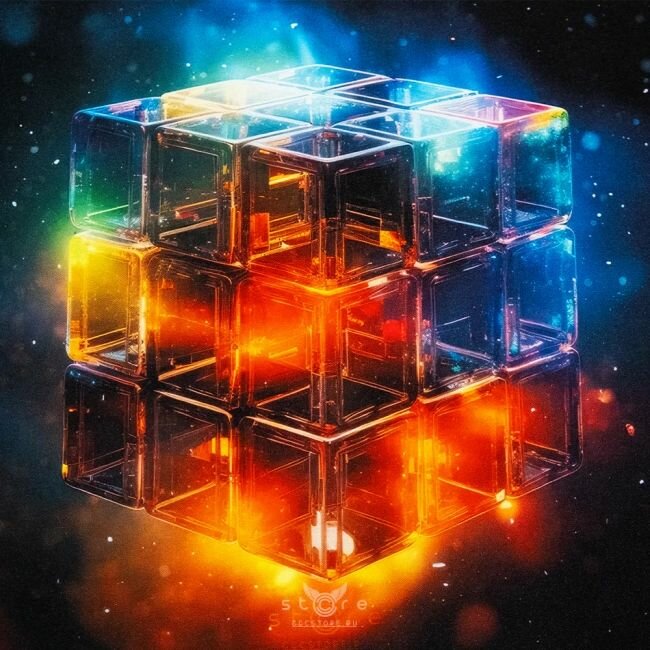 Мат для спидкубинга CCCSTORE / Звёздный куб Черный / Коврик для мышки