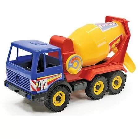МашинаLena Автобетоновоз (42см, 3-х осный) (пластик) (в сетке) (от 3 лет) 08811, (Лена) ()