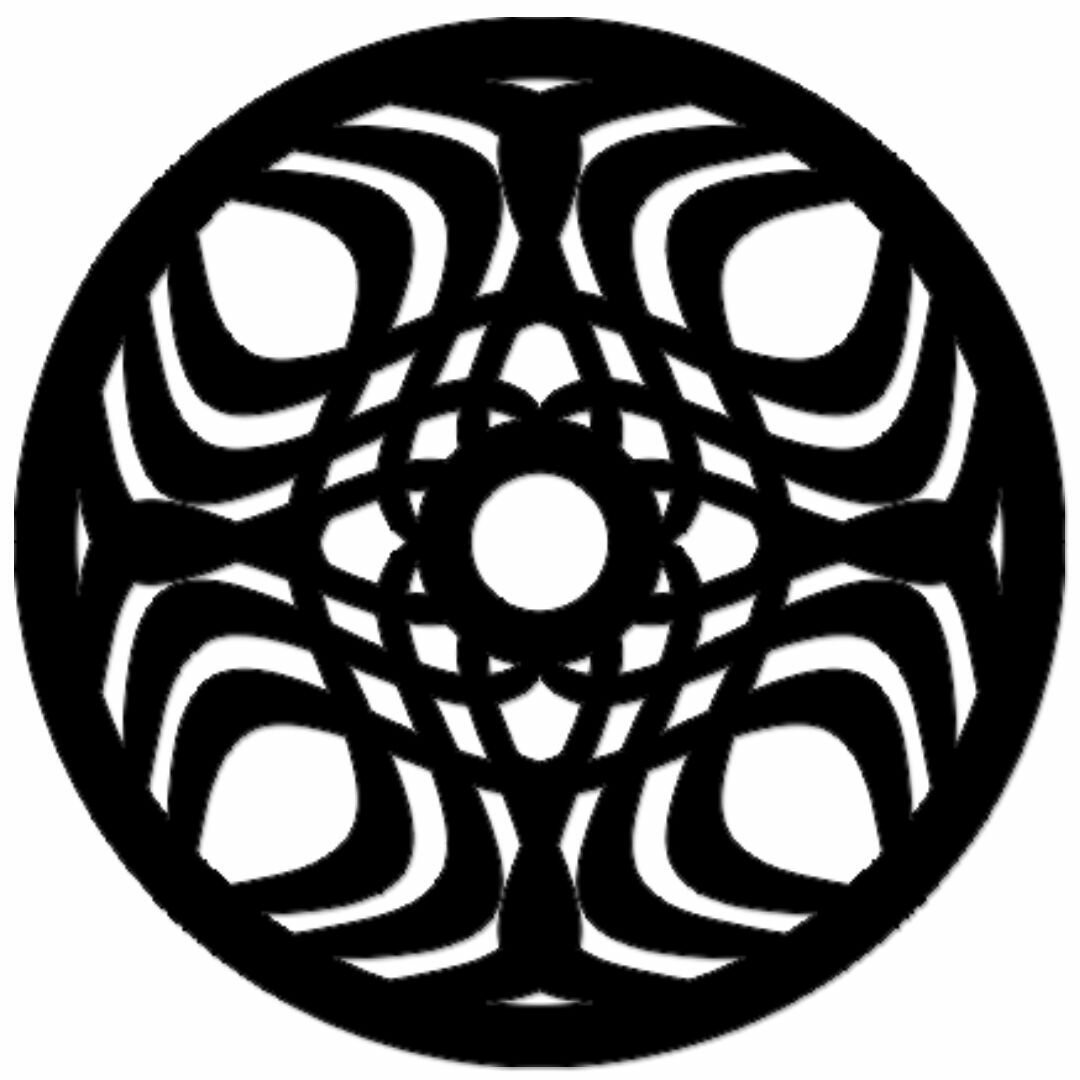 Круглое декоративное панно Мандала, диаметром 400 мм. Мандала - 4 цветка Лотоса.