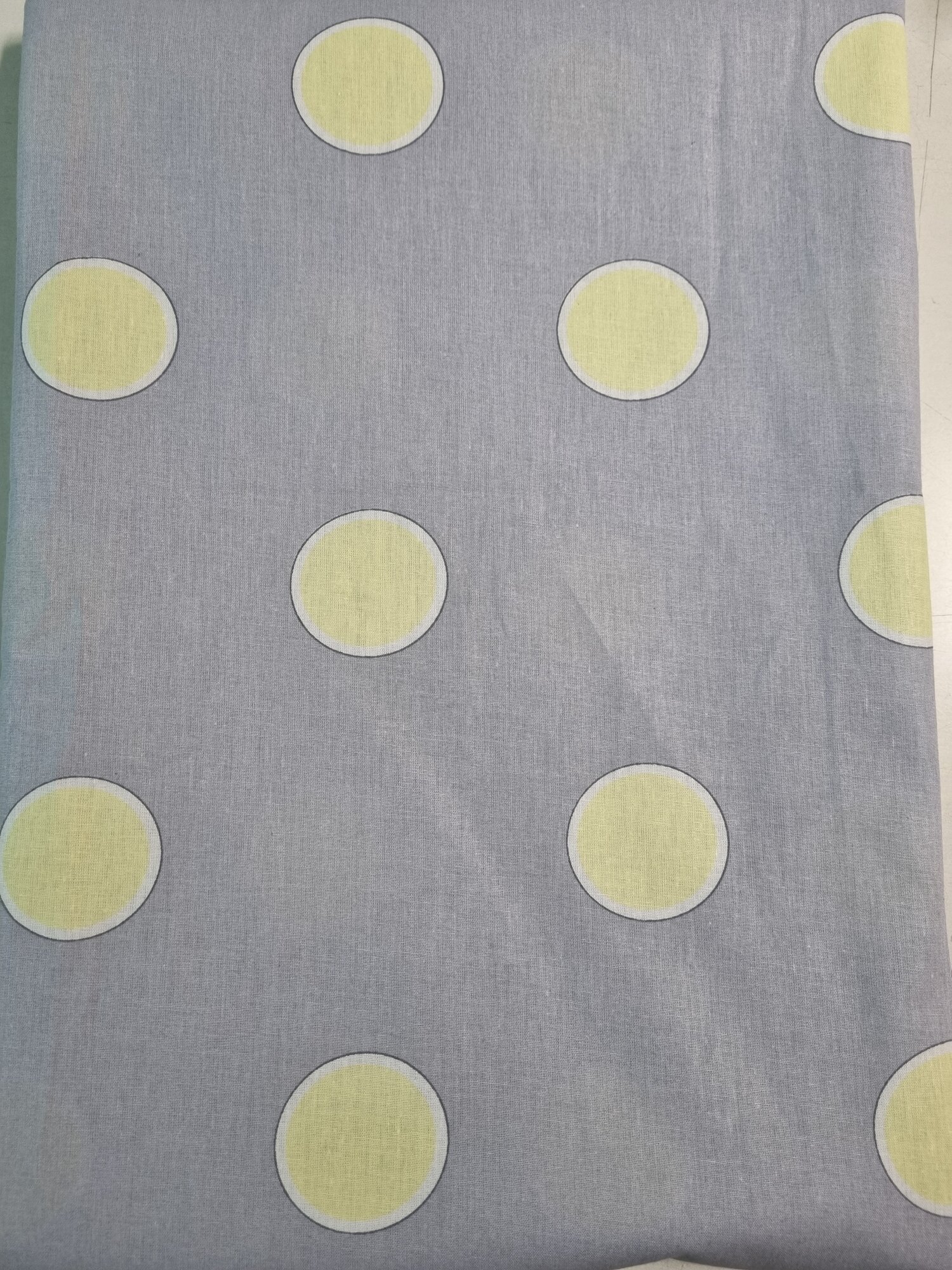 Пододеяльник 1,5 спальный (145х215см.) "Горох желтый" (верх-горох; низ горох). Поплин , хлопок 100%. Гост.