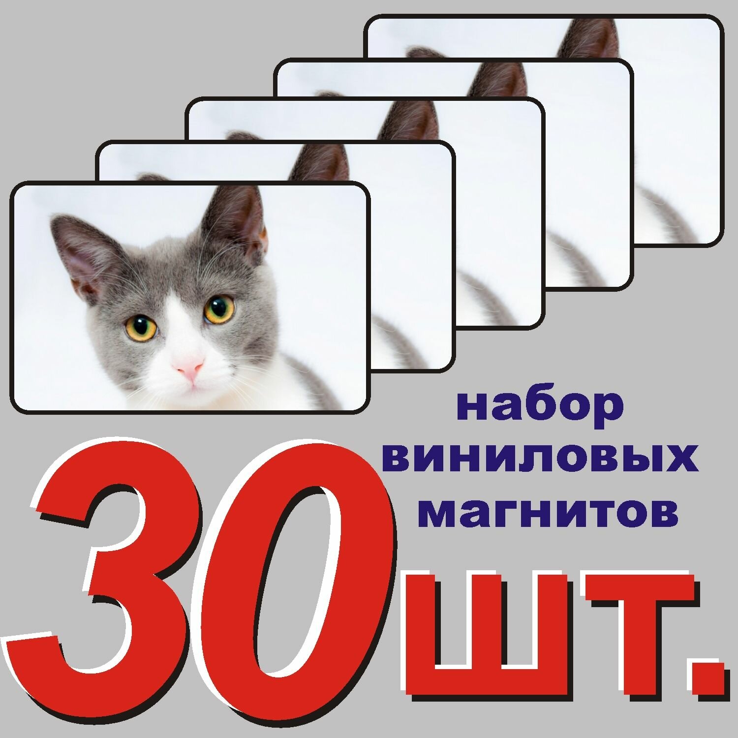 Магнит на холодильник "Котики" 30 шт.