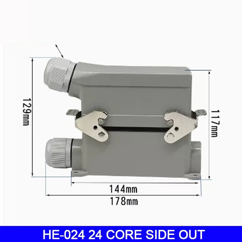 Прямоугольный разъем HDC HE 16А 24 core