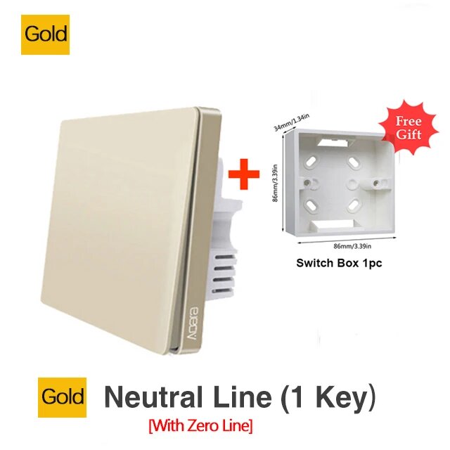 Aqara Smart Wall Switch Zigbee Золотой Gold with neutral 1