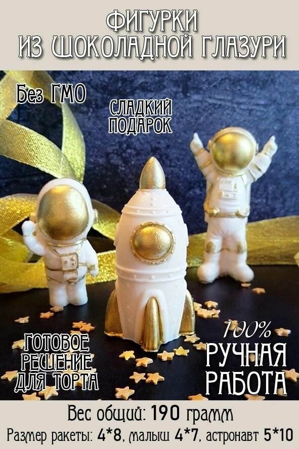 Шоколадная фигурка "Встреча космонавтов" украшение на торт