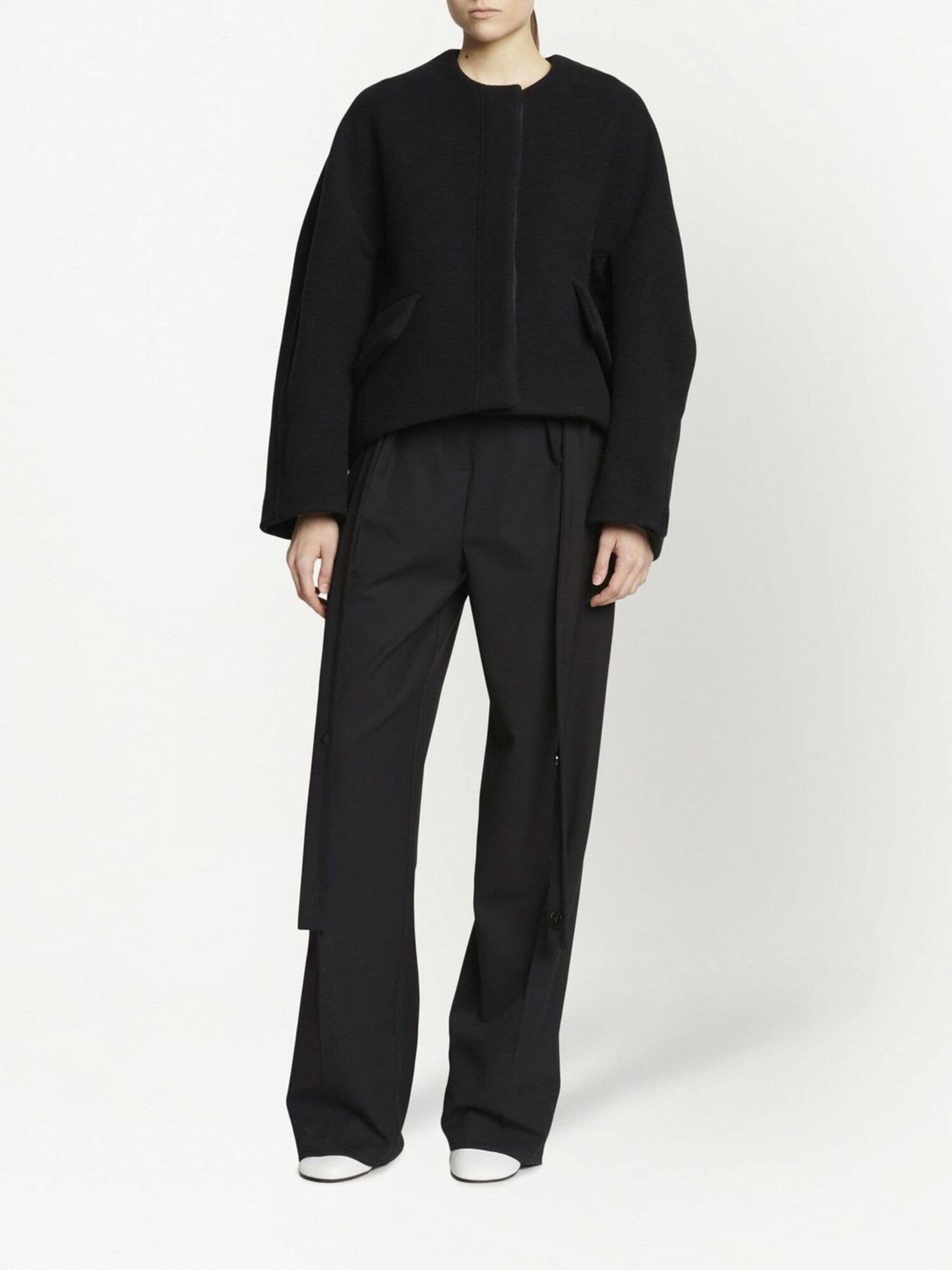 Куртка Proenza Schouler Melton wool boxy jacket, размер 10, черный — фото 1