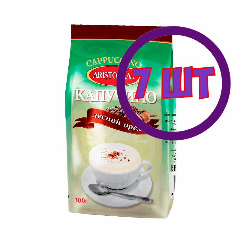 Кофейный напиток Aristocrat Капучино Лесной орех, 300 г (комплект 7 шт.) 4421258
