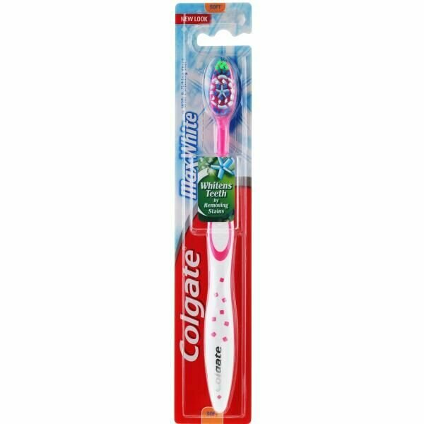Colgate Зубная щетка Max White Soft, 1 шт, бело-розовая (из Финляндии)