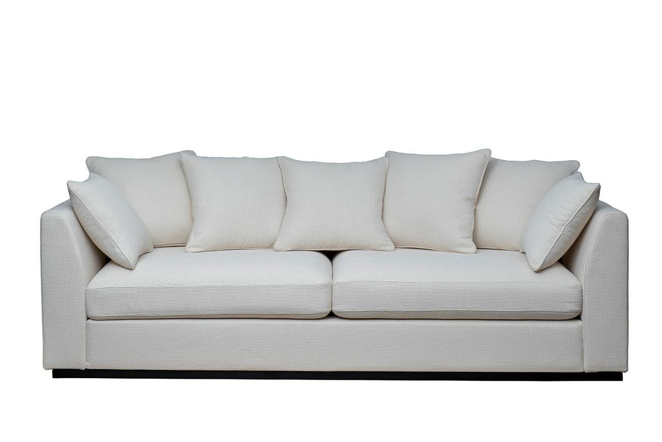 Мебель Garda Decor Диван Roberto трехместный, рогожка кремовый BOTEGA SVBEG 250*100*90см арт. ROBERTO-250-BOTEGA SVBEG