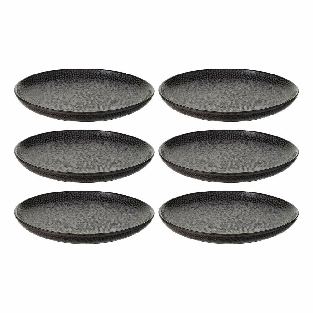 Набор тарелок Liberty Jones Dots, керамика, 21 см, черные, 6 шт.