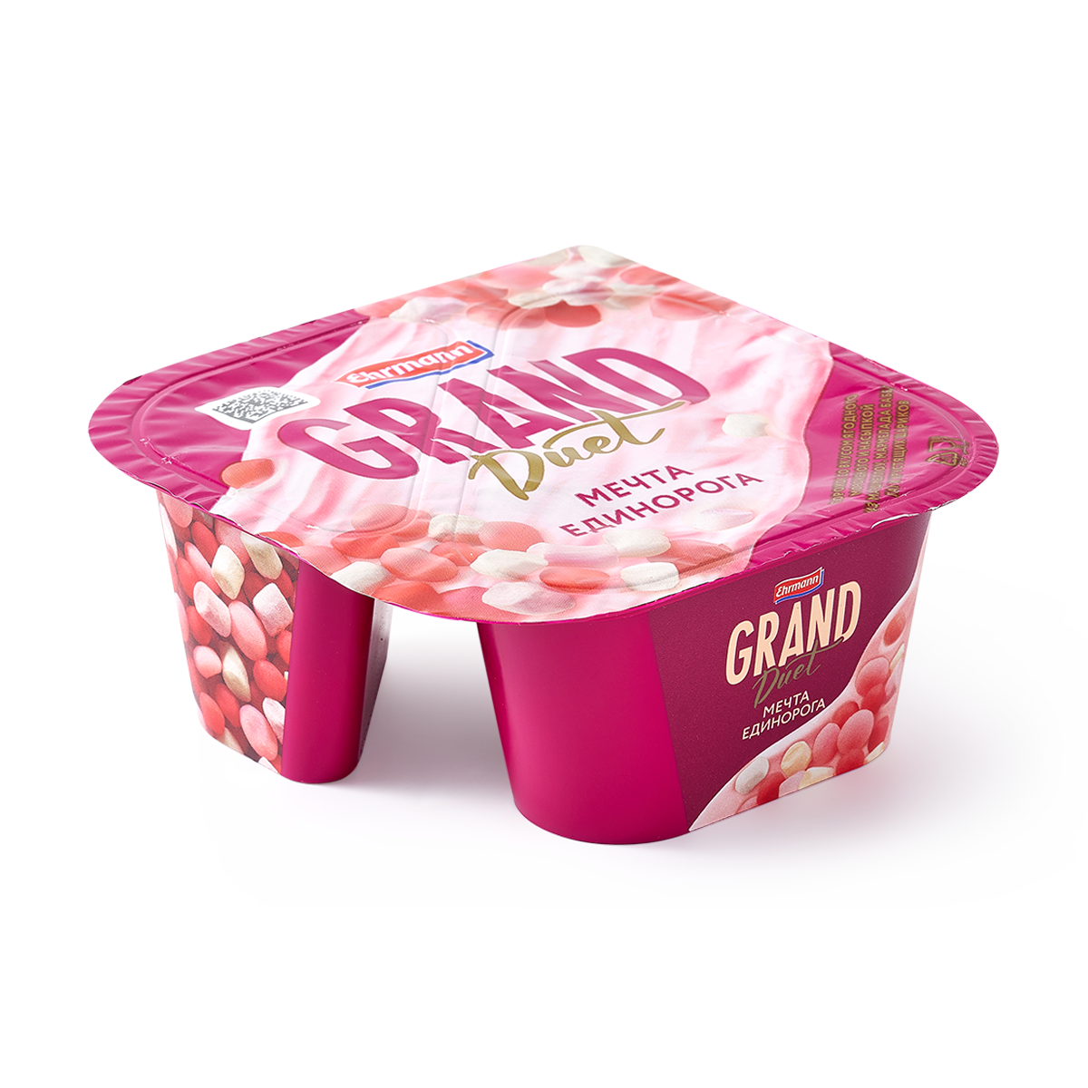 Десерт творожный Ehrmann Grand Duet Мечта единорога ягодное мороженое 5,5%