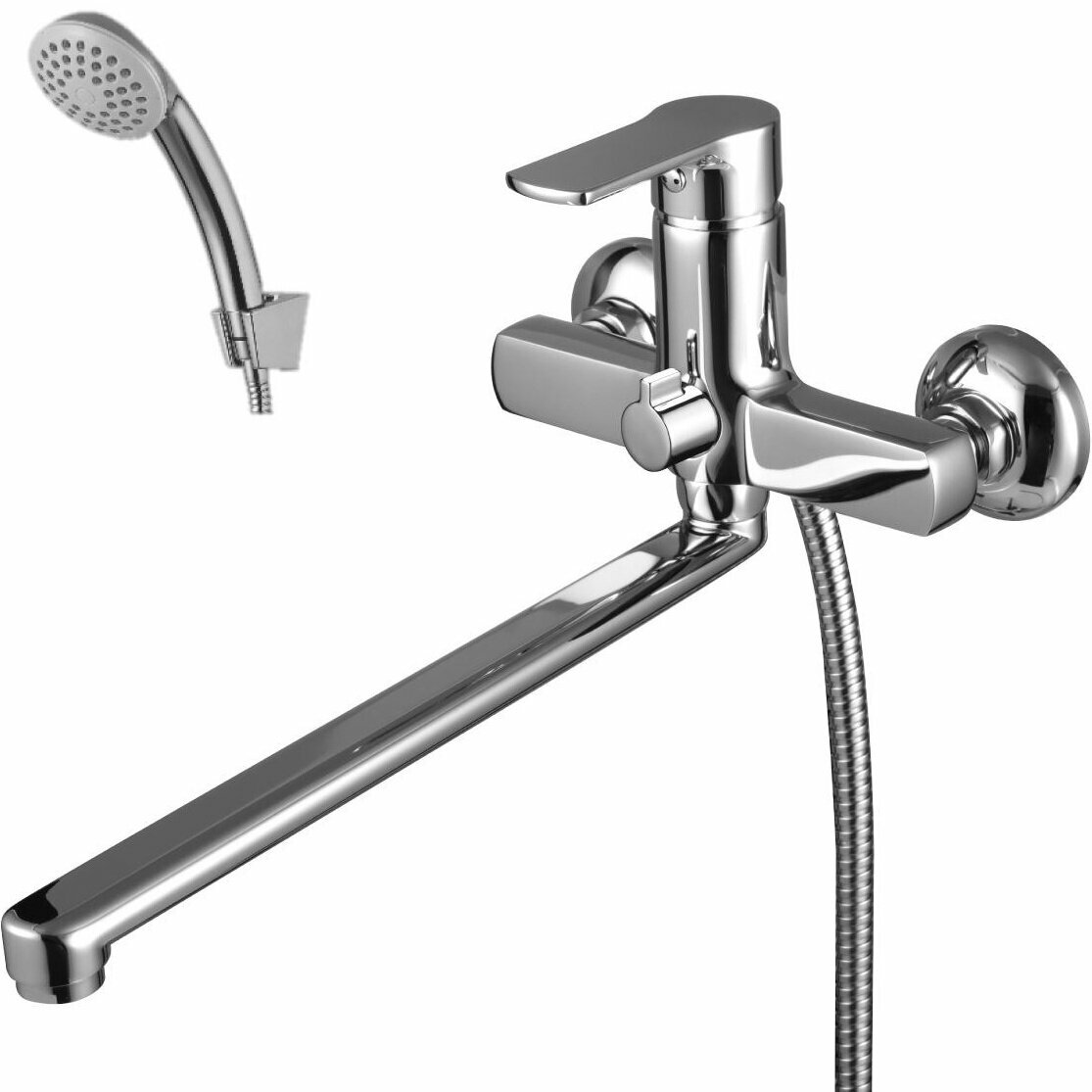 Смеситель Lemark / Лемарк Plus Grace для ванны, однорычажный, из латуни, цвет хром, излив 351мм / сантехника