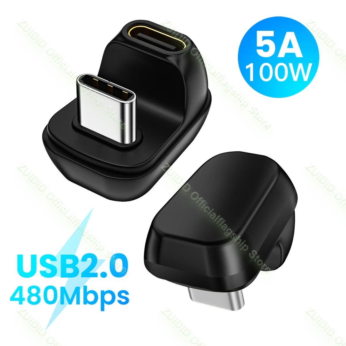 Мини USB 100 40 Гбит/с адаптер U-образной формы Thunderbolt3 USB C к Type C Вт USB2.0 Version