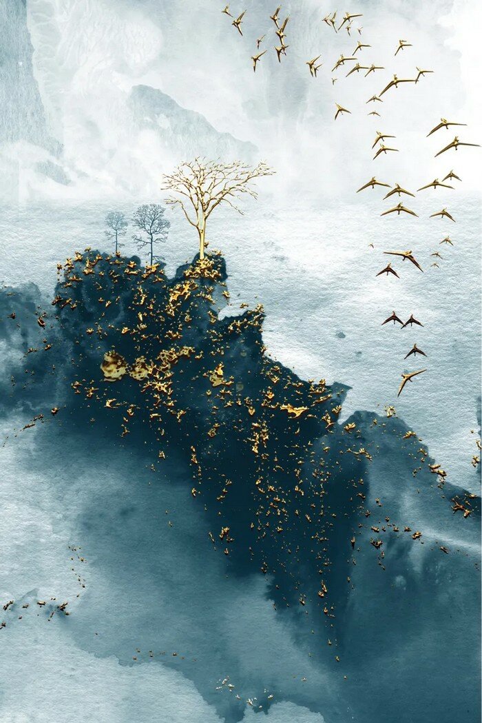 Канвасы PosterMarket Золотой утес, 60*90 см, деревянная рама