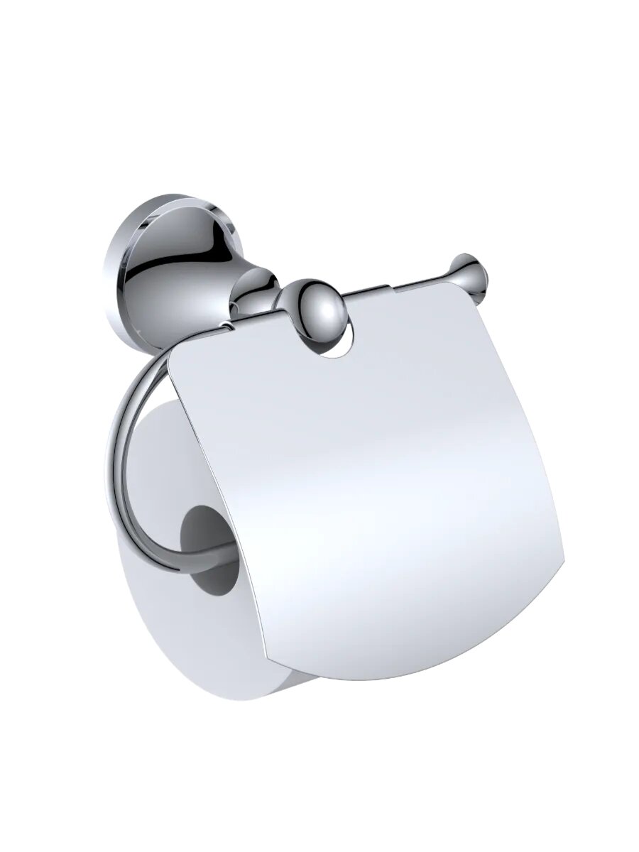 Держатель для туалетной бумаги Diadonna D8003, с крышкой, металл, серый