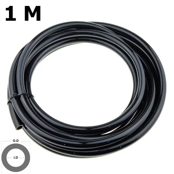 WYWBEY Полиуретановая воздушная трубка 4 мм, 6 мм, 8 мм, 10 мм, 12 мм 8mm OD x 5mm ID, 1 Meter Black