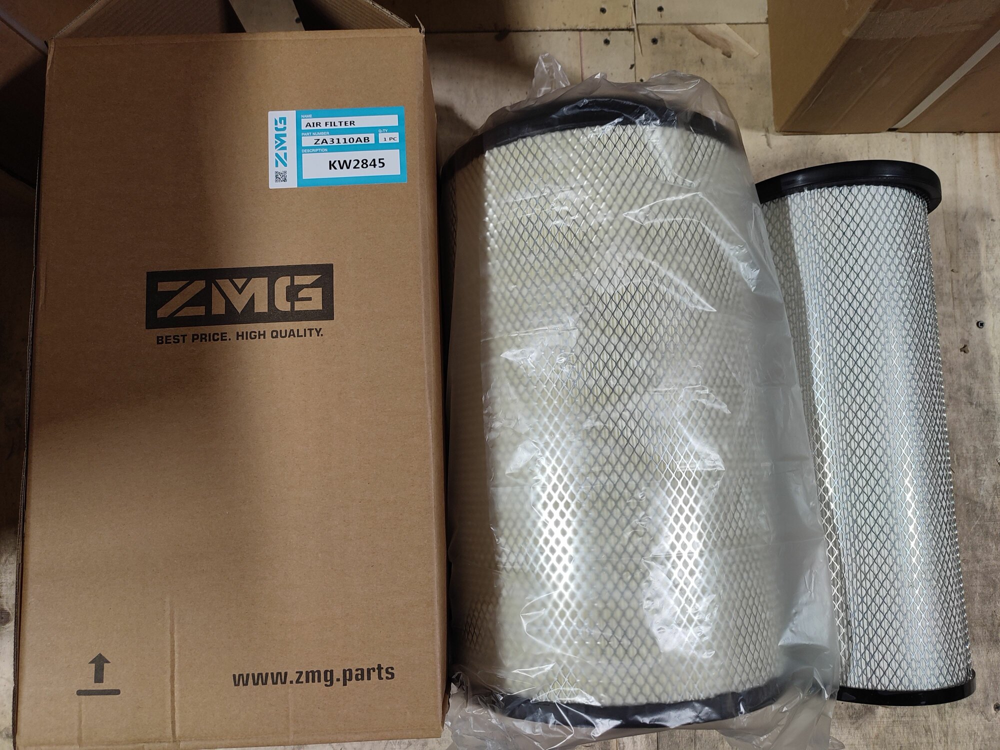 Фильтр воздушный ZMG ZA3110AB (AF26605+AF26606; KW2845; AA90142; PU2845; ST40291AB) FAW