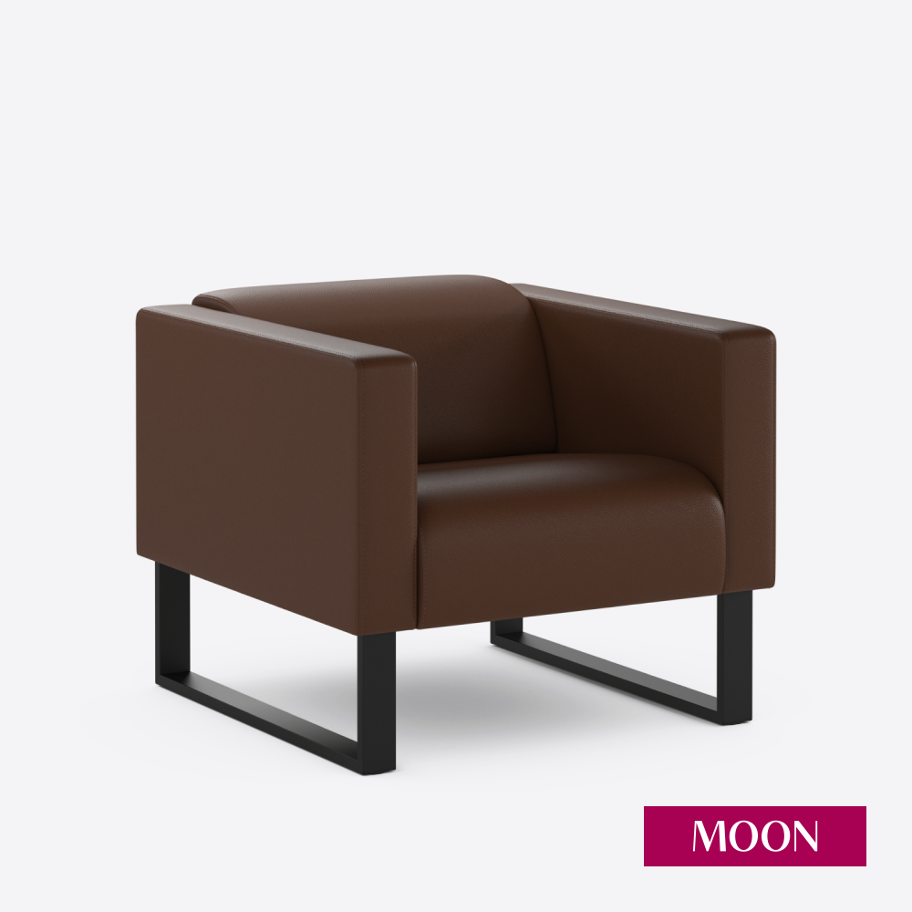 Кресло MOON 153 нераскладной, экокожа, цвет шоколад, 76*84*70, эксклюзивная высокоэластичная пена (UniqFoam).