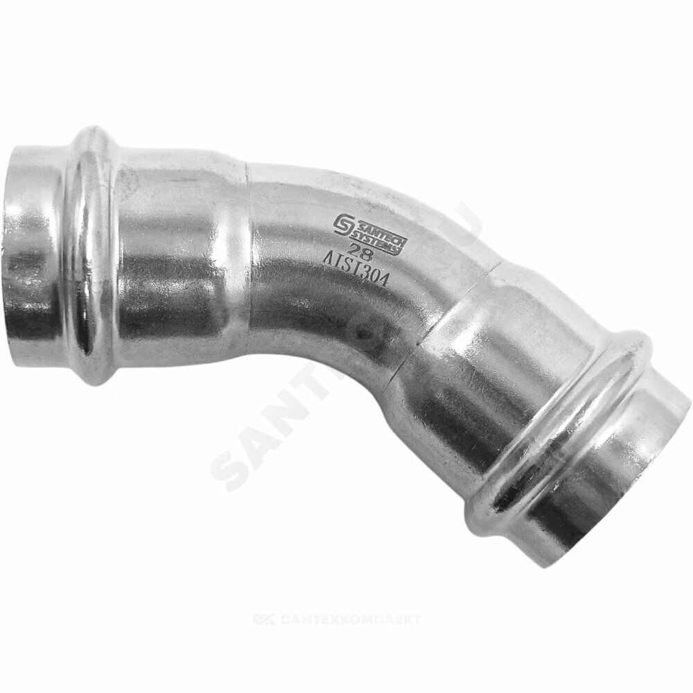 Отвод нержавеющая сталь AISI304 Дн18х45гр пресс SantechSystems