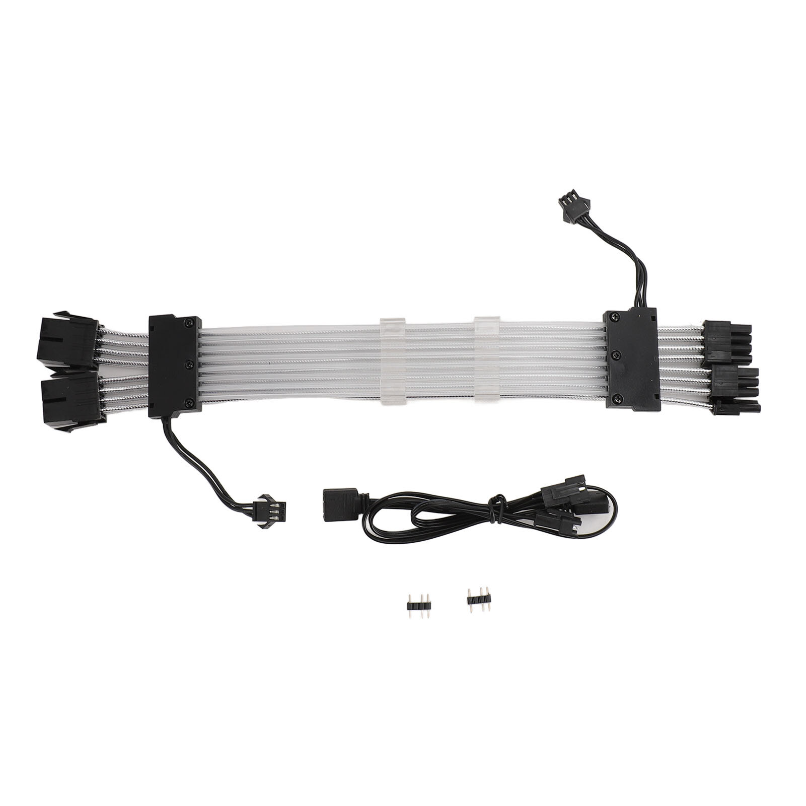 Кабели PSU RGB Argb GPU Power Power Cable 2x8 Удлинительный набор для разгибания 5 В 3PIN Синхронизированный для ПК шасси черный