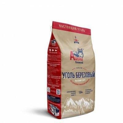 Уголь березовый Alaska firewood 1.8кг eco