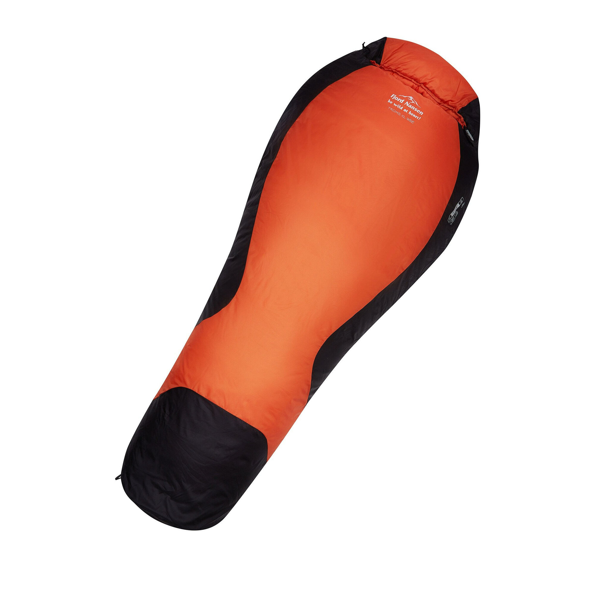 Decathlon Спальный мешок Troms XL Wide 1 C, 1950 г, левый замок, оранжевый/черный