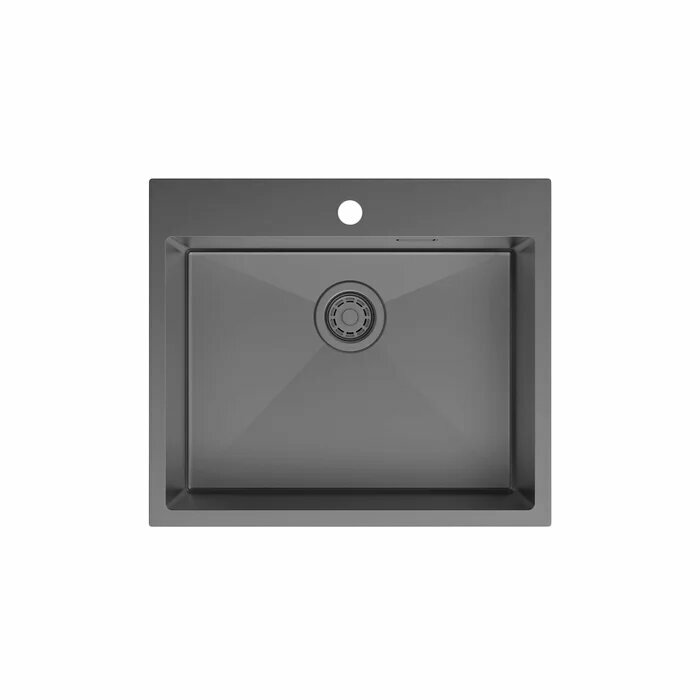 Мойка кухонная IDDIS Haze HAZ59GMi77 металлическая, 59x51, прямоугольная, мойка для кухни, черная, серая, матовая