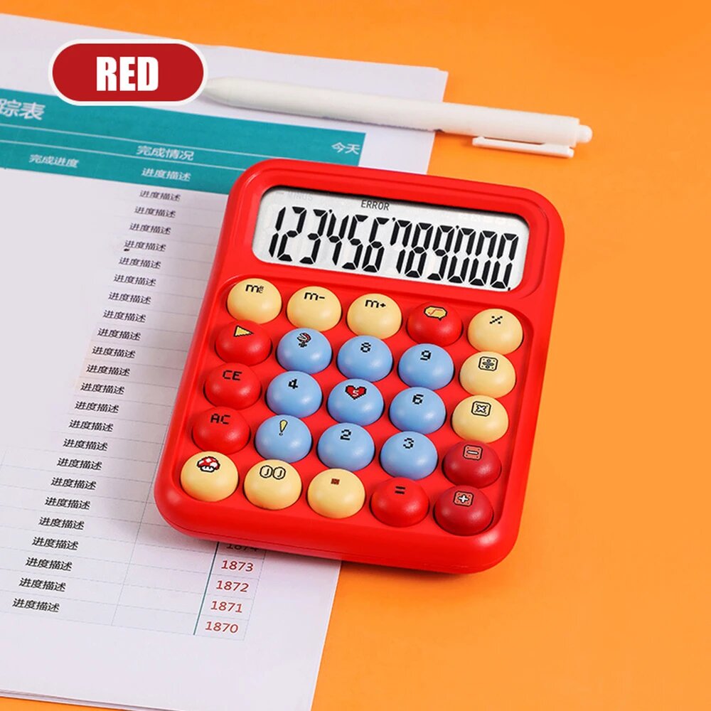 Цветной мультяшный калькулятор Красный