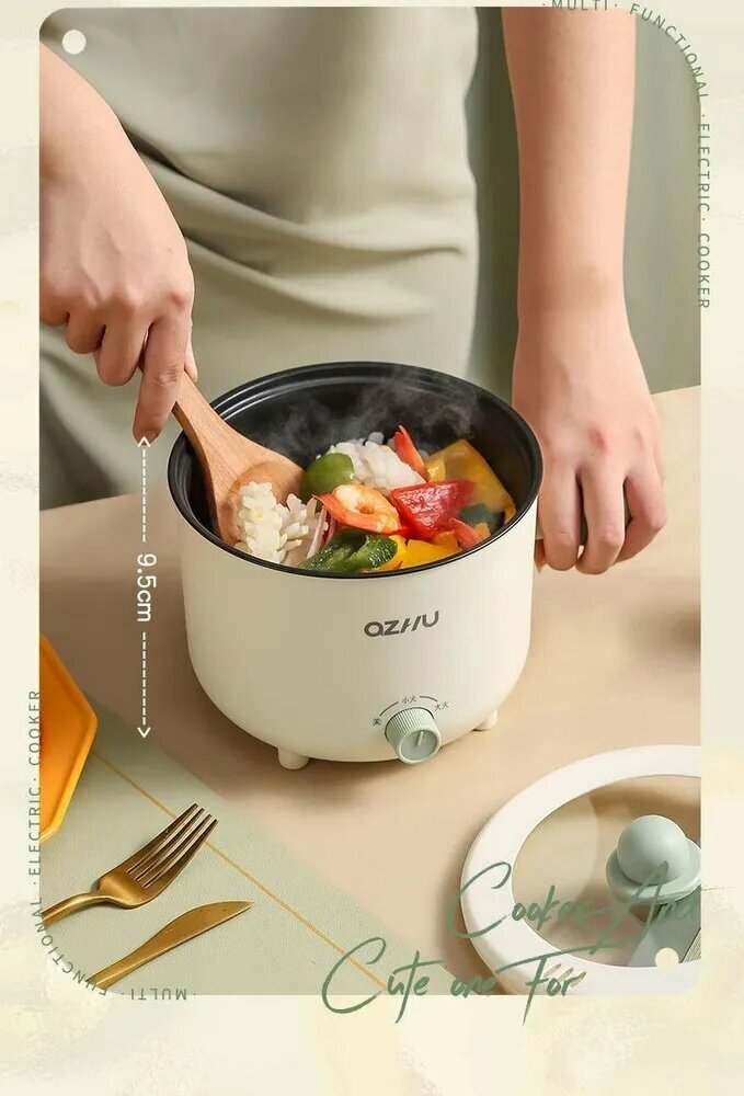 Мультиварка Домашняя mini-rikocher, для варки риса, свежесолёного зелёного, 1.2 л