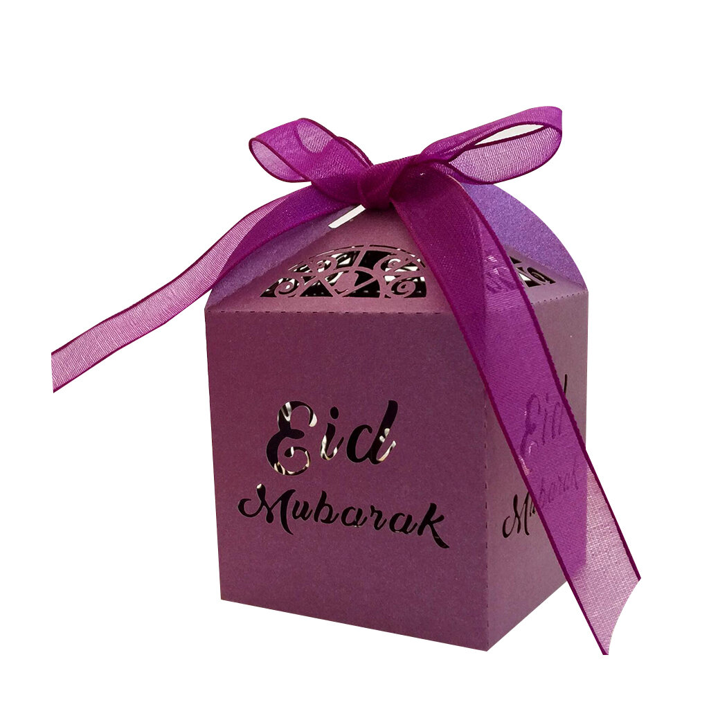 Мусульманский Рамадан Полые Коробки для Конфет Золото Серебро Ид Шоколадная Коробка Ближний Восток