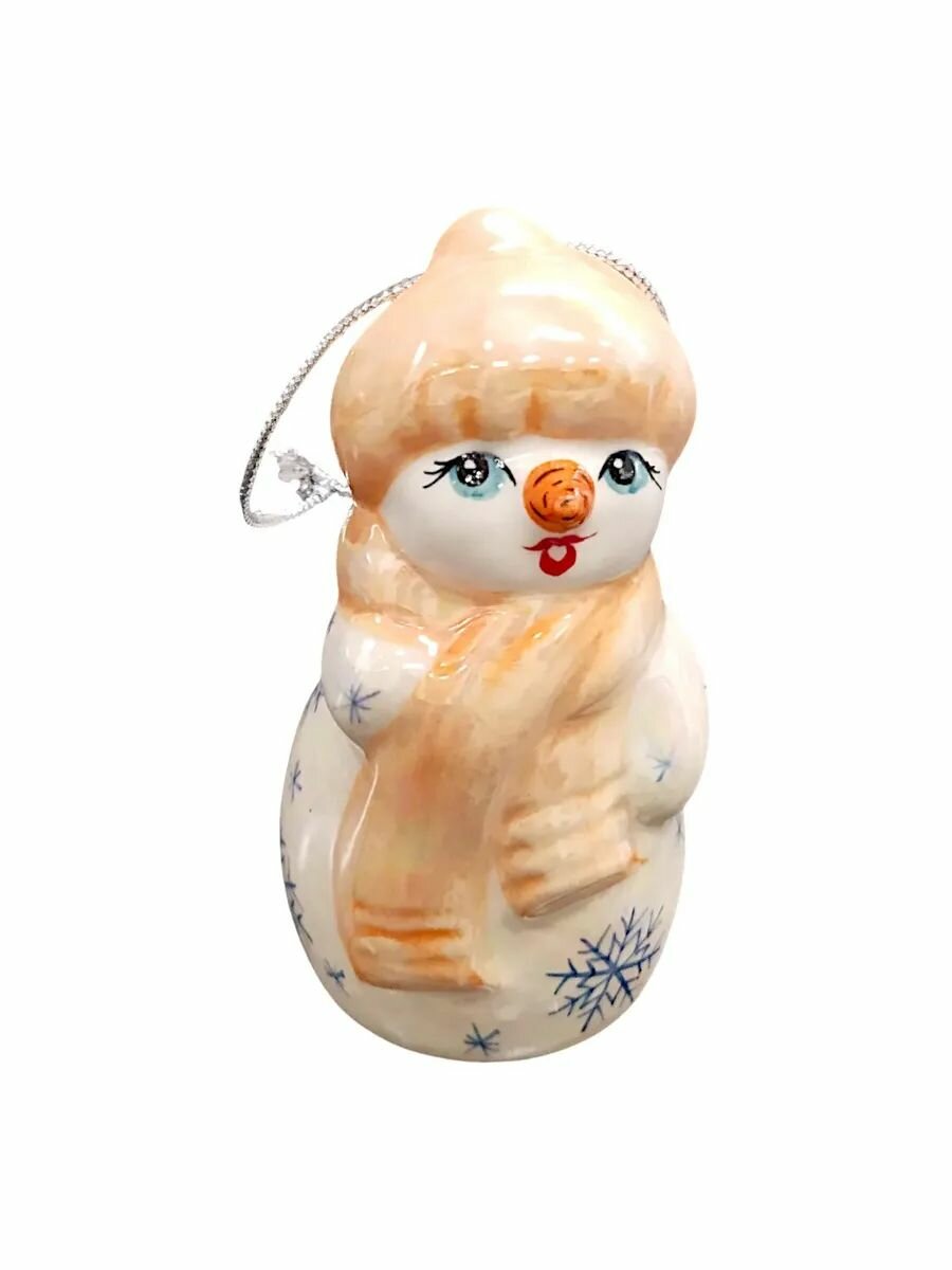 Елочная игрушка "Снеговик с шарфом" 8,5см авт. Э. Орлова