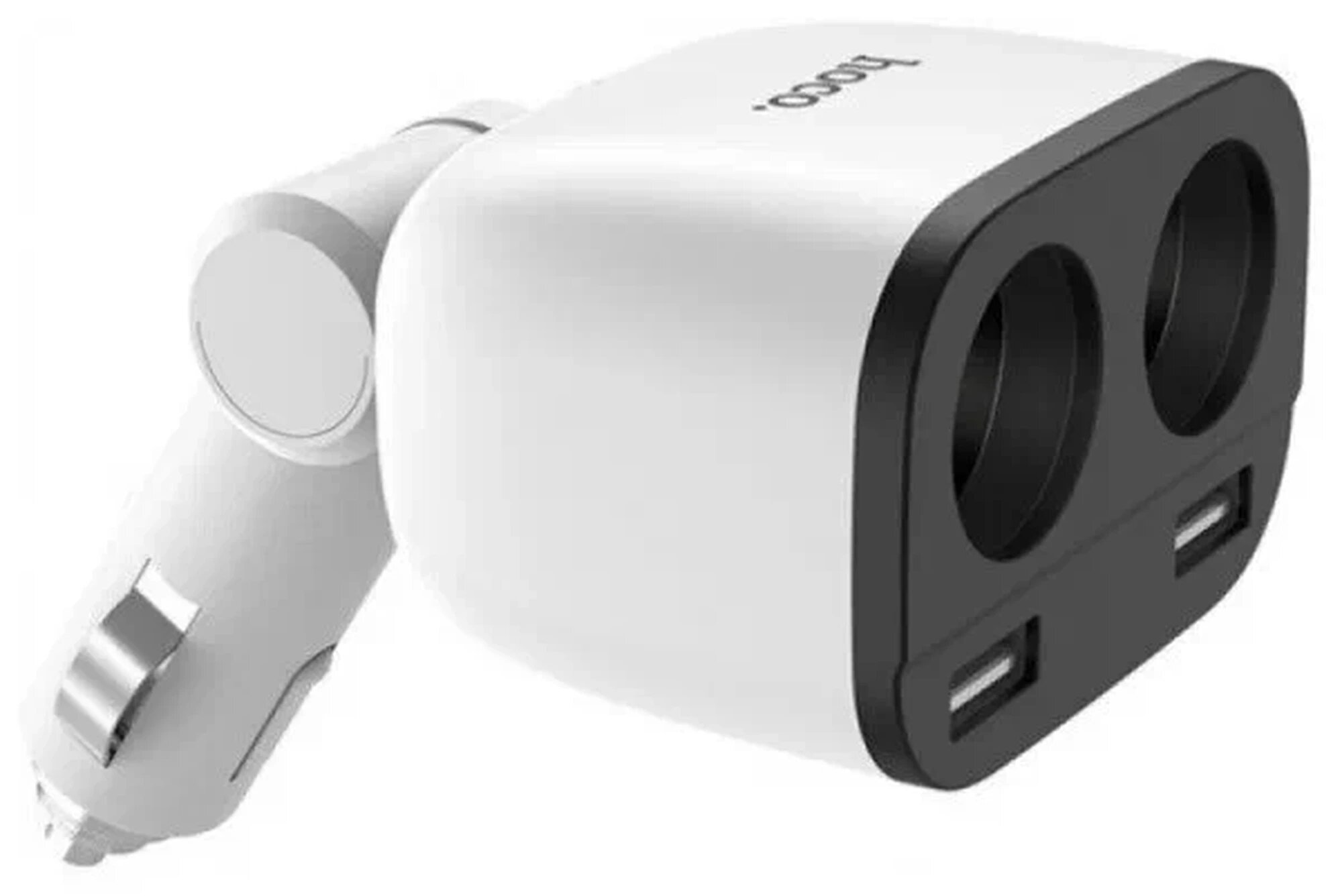 Разветвитель прикуривателя HOCO Z28, 2 USB-порта, с дисплеем