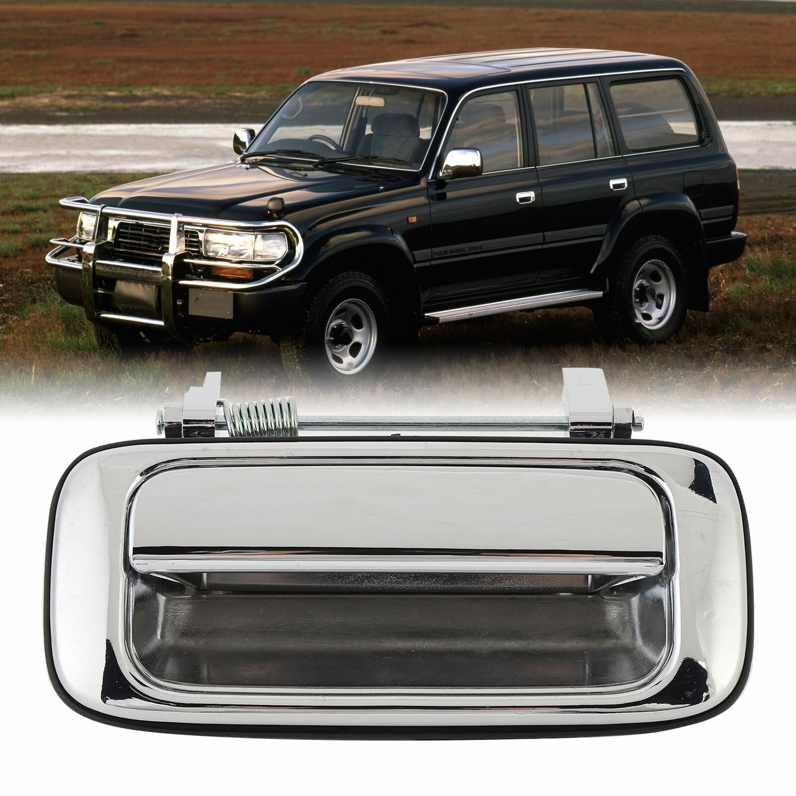 Наружная дверная ручка с хромированным покрытием и более удобным захватом из нержавеющей стали. Запасная наружная дверная ручка для серии 80 1990-1998 гг. Левая задняя: 69240-60010, 692406001