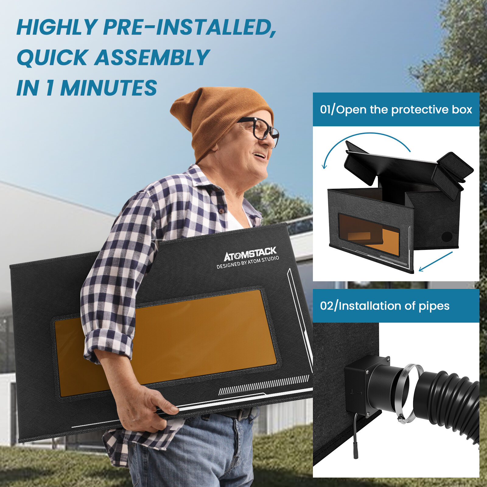 Защитный кожух для лазерного гравера ATOMSTACK, 700x700x460мм