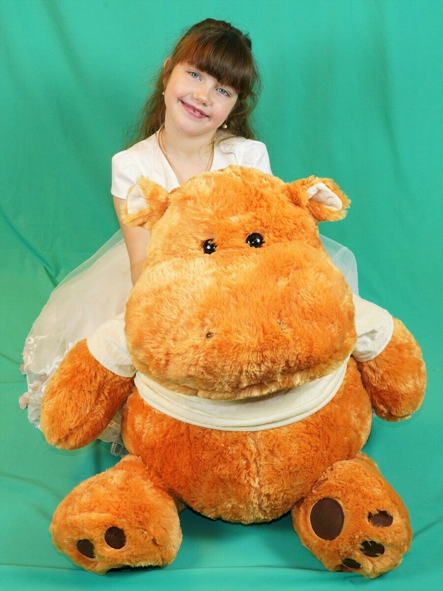 Мягкая игрушка акимбо КИТ Бегемот в футболка 90 см.