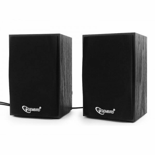 Акустическая система Gembird SPK-201, черный МДФ,2х2,5 Вт, регулятор громкости, USB
