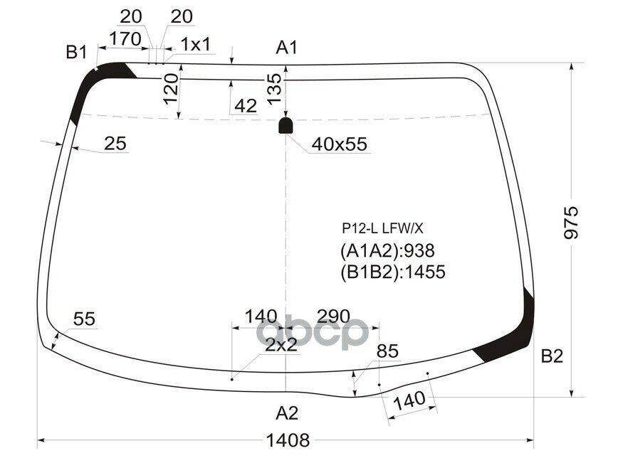 Стекло лобовое Nissan Primera 01-08 XYG арт. P12-L LFW/X