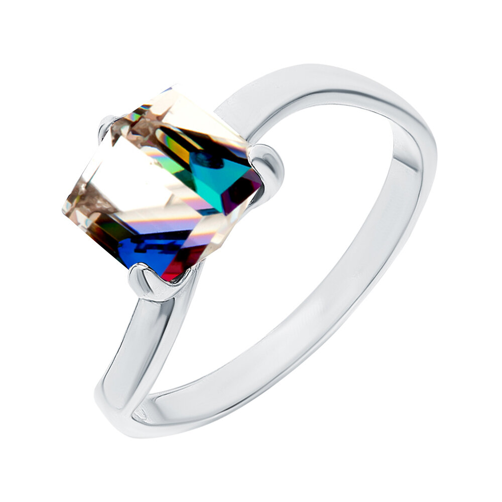 Кольцо, серебро, 925 проба, кристалл