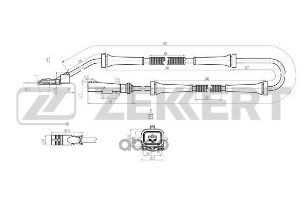 Датчик ABS Передний Opel Vivaro A 01- Renault Trafic II 06- Zekkert арт. se-6221